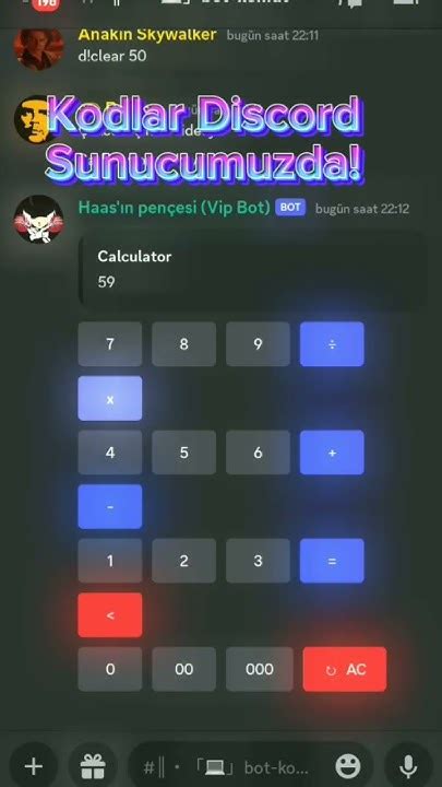 Butonlu Hesap Makinesi `roycode`bdfd Discord Discordbot Javascript Kodlama Short Shorts