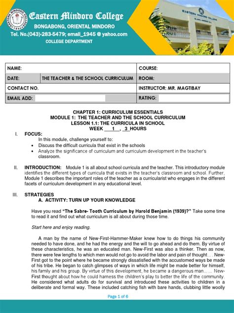 module 1 lesson 1 1 pdf curriculum learning