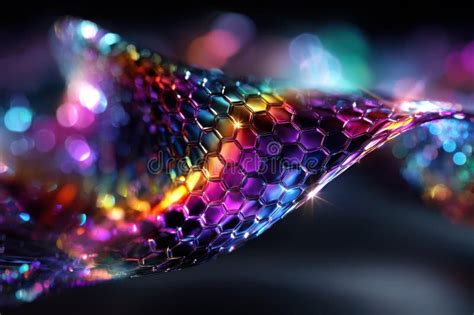 Colorful Abstract Design With Hexagonal Patterns And Shimmering Effects