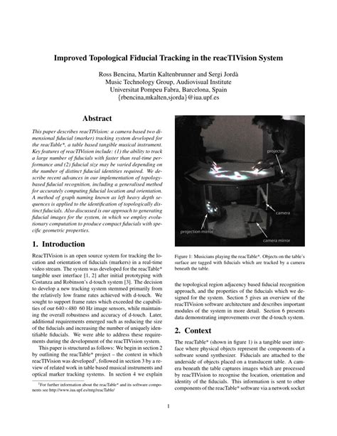 Pdf Improved Topological Fiducial Tracking In The Reactivision System