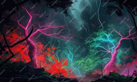 Premium Photo Lightning In The Forest Wallpapers