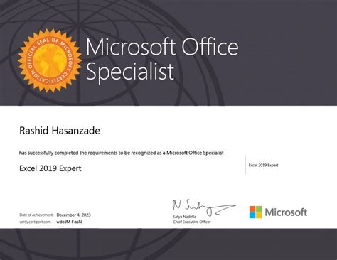 dear connections i successfully passed the mo 201 excel 2019 expert