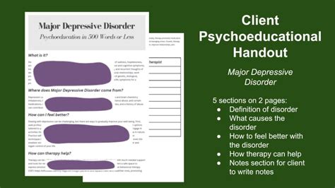Major Depressive Disorder Psychoeducational Handout Etsy