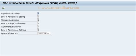 OAQI SAP Tcode SAP ArchiveLink Create Queues