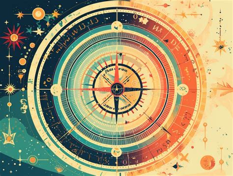 A Clock With A Compass In The Middle Of It Generative Ai Image Stock Illustration