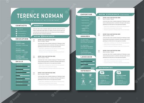 Premium Vector Resume Template Word