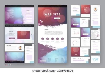 Website Template Design Interface Elements Technology Stock Vector Royalty Free 796639180