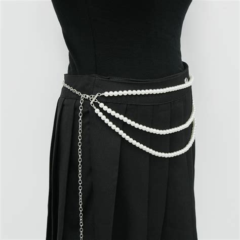 3줄 진주 체인 포인트 체인 벨트 Ac 0118 에이블리