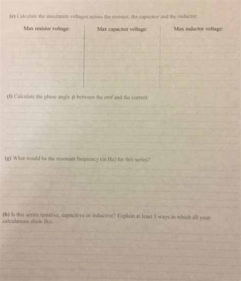Solved Problem 2 A Resistor An Inductor And A Capacitor