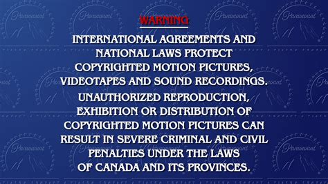 Paramount Home Video Fbi Warning Screen Canada By Mcandcreations On