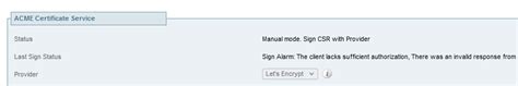 Sign Csr With Acme Operation Failed Cisco Community