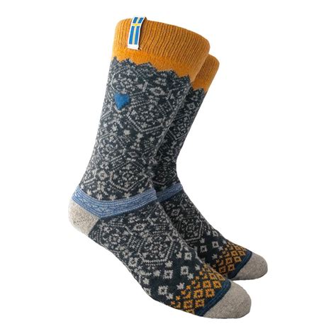 Sweden Wool Socks Blue Yellow Nordic Chill