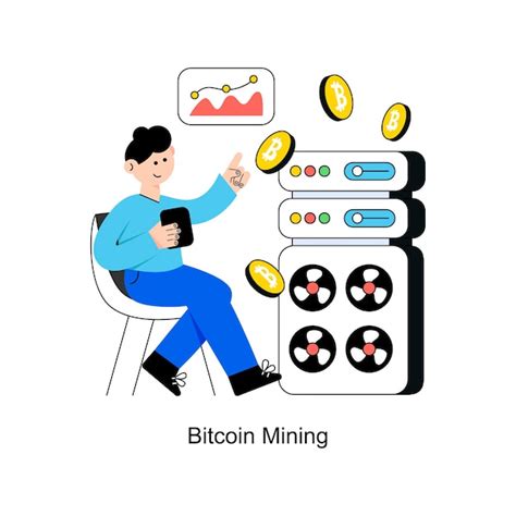 Premium Vector Bitcoin Mining Flat Style Design Vector Illustration