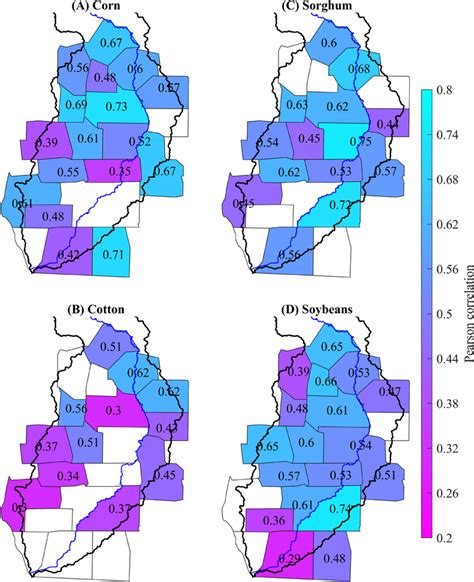 The Spatial Plot Of Pearson Correlation Significant At 0 10 Between