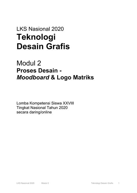 Modul 2 Proses Desain Moodboard And Logo Matriks Pdf