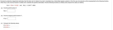 Solved Where R X ﻿is The Revenue Function In Dollars And X