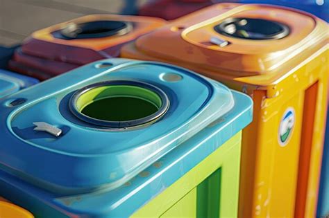 Colorful Garbage Bins For Recycling Garbage Separation Premium Ai Generated Image