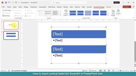 how to insert vertical bullet list smartart in powerpoint mac youtube