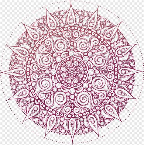무료 다운로드 붉은 꽃 색칠하기 책 만다라 성인 명상 불교 패턴 보라색 어린이 Png Pngegg