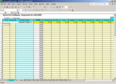 Profit Loss Report Spreadsheet For Home To Keep Track Income And Expenses