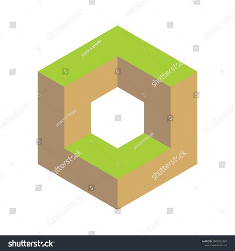 Geometric 3d Object Optical Illusion Vector Stock Vector Royalty Free 1005852967 Shutterstock