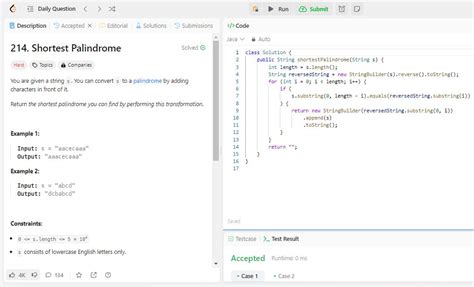 Prince Nagarkoti On Linkedin 100daysofcode Day96 Palindromequest Leetcode Java
