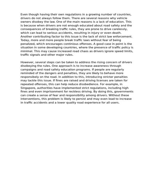 Reasons For Traffic Law Disobedience Pdf