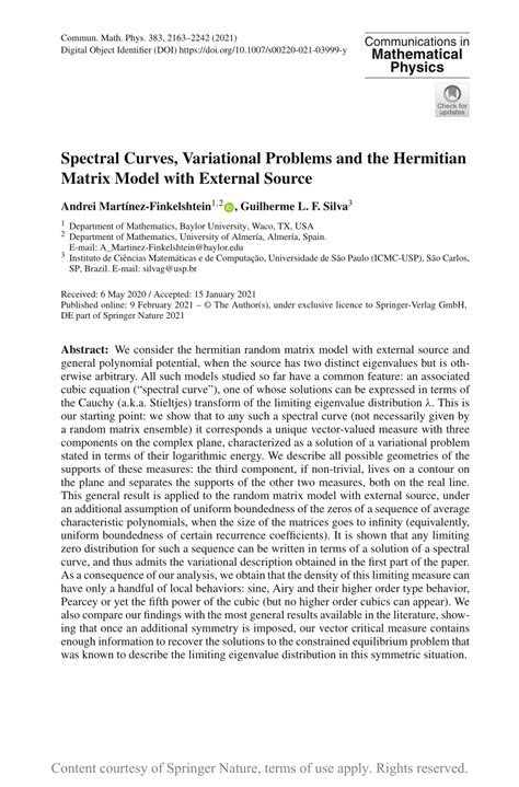 Spectral Curves Variational Problems And The Hermitian Matrix Model With External Source