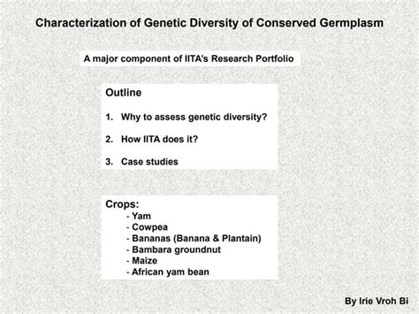 Characterization Of Genetic Diversity Of Conserved Germplasm Pdf
