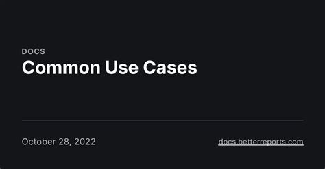 common use cases