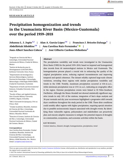 Pdf Precipitation Homogenization And Trends In The Usumacinta River