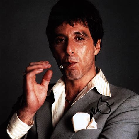 Al Pacino Scarface Authentic Signed 11x14 Vertical Smoking Photo