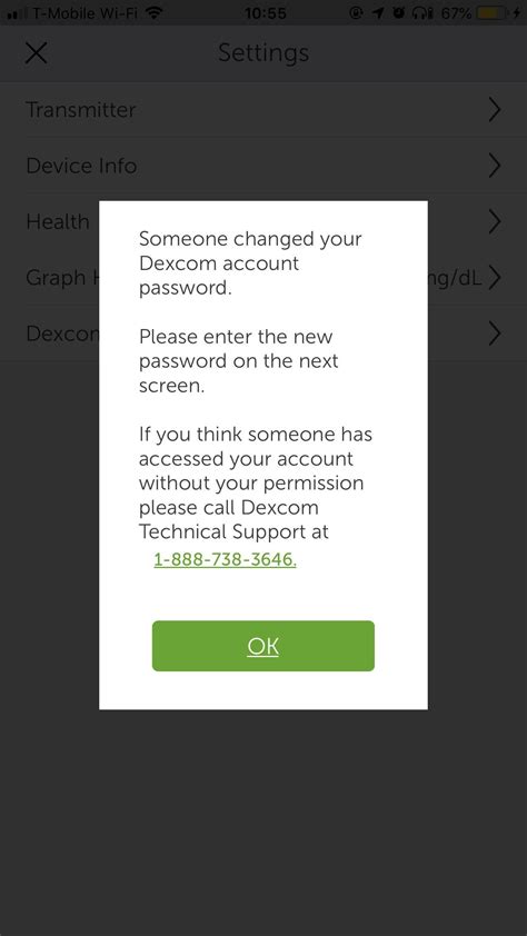 Forced Dexcom App Password Reset R Dexcom