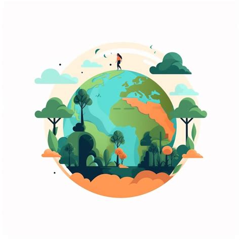 Premium Photo Illustration Of A Man Standing On Top Of A Globe