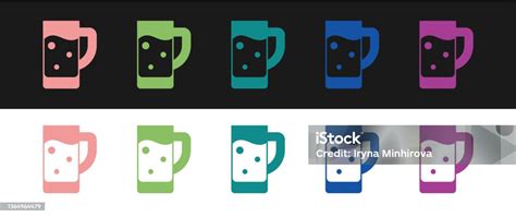 흑백 배경에 고립 된 맥주 아이콘 의 유리를 설정합니다 벡터 맥주에 대한 스톡 벡터 아트 및 기타 이미지 맥주 실루엣 0