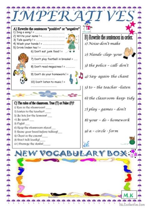 214 Commands Imperatives English Esl Worksheets Pdf And Doc