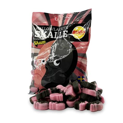 Halloween Sweets Bubs Raspberry Liquorice Foam Skull 90g Goodness Goodies