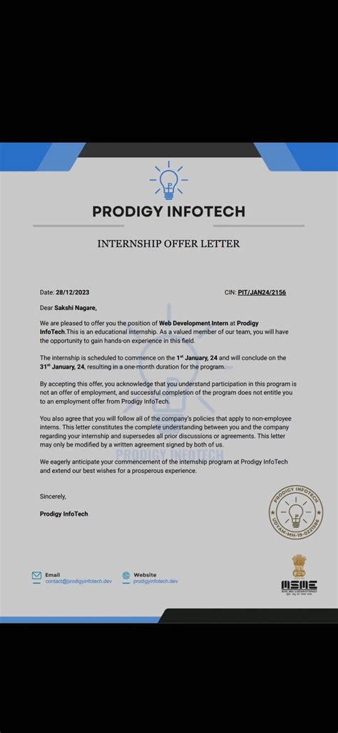 Sakshi Nagare On Linkedin Prodigyinternship Webdevelopment Professionalgrowth