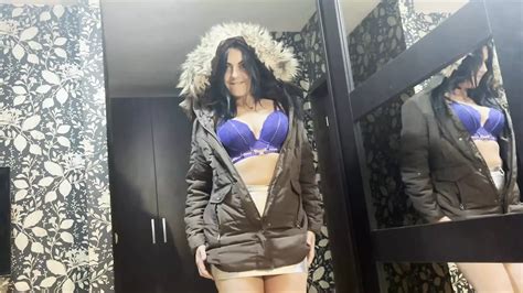Milfycalla A Lot Of Cum On Brown Fur Hooded Puffer Jacket Prev Xhamster