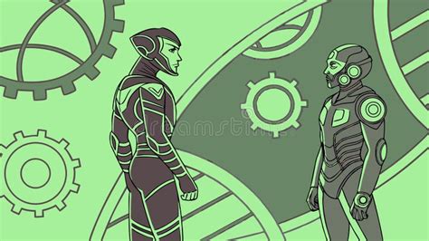 Robot Factory Assembly Line Industrial Automation Futuristic Production Tech Vector Design