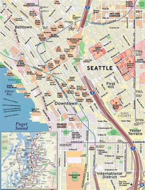 Seattle City Map Seattle Map 360