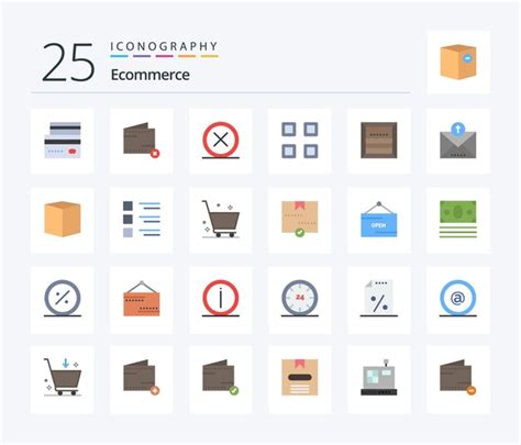 Premium Vector Ecommerce 25 Flat Color Icon Pack Including Page Grid