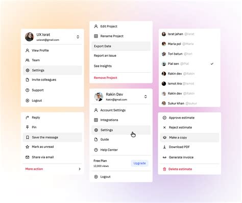 Dropdown Design Exploration Behance