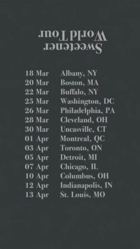 Tour Dates