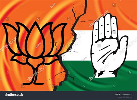 Bjp Vs Congress Voting Political Vector Stock Vector Royalty Free 2463966237 Shutterstock