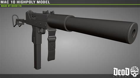 Mac 10 Highpoly Model 3d Model Cgtrader