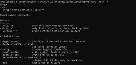 Scrapy Command Line Tools Geeksforgeeks