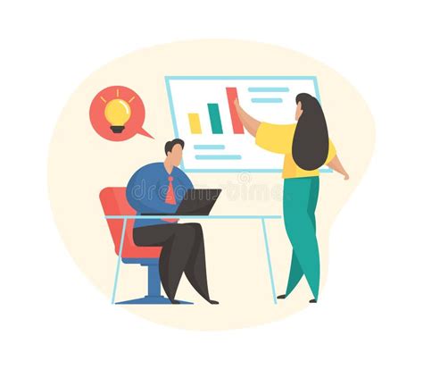 Flat Style Business Workflow Concept Illustration People Working At