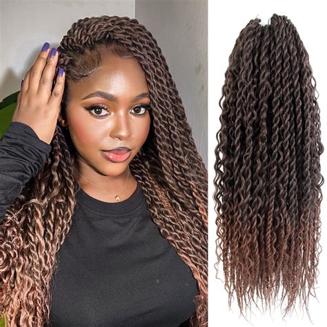 Niseyo Boho Senegalese Twist Crochet Hair 18 Inch 8 Packs