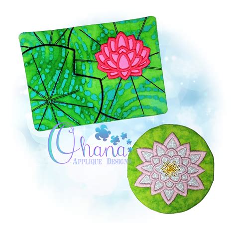 Lily Pad Mug Rug Embroidery Design Ohana Applique Designs